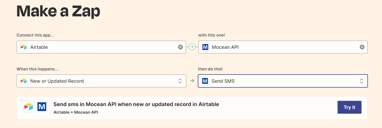 Integrate Sms In Airtable Via Zapier In 4 Steps Mocean